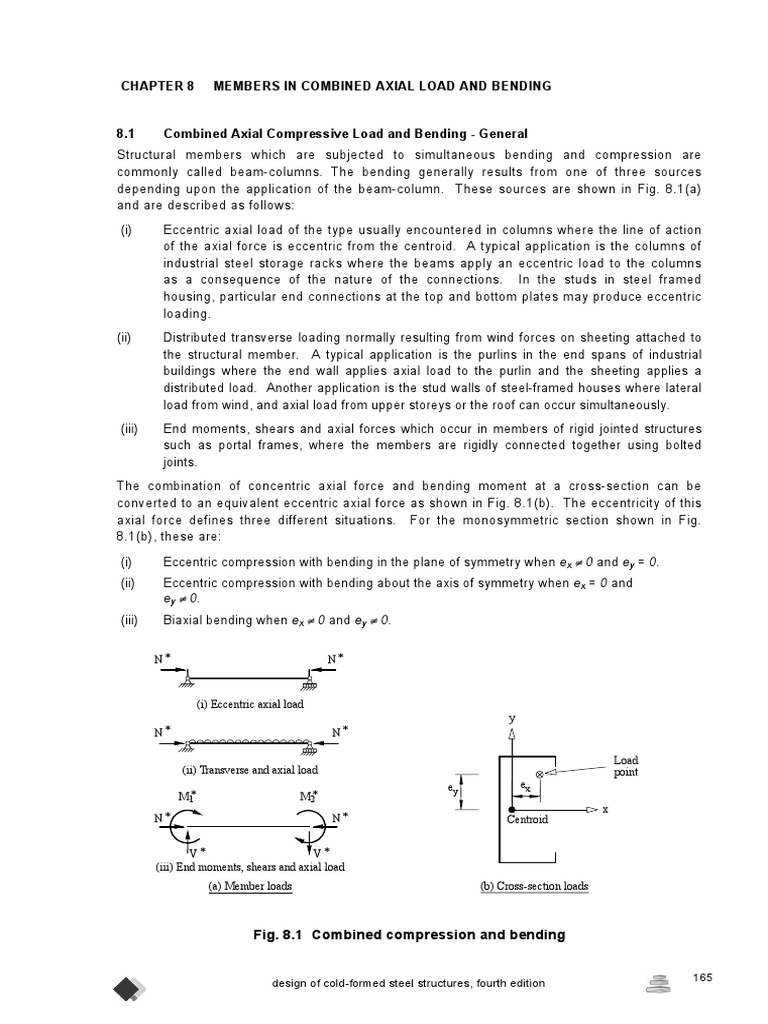 Cold Formed Members in Combined Axial Compressive Load and Bending ...
