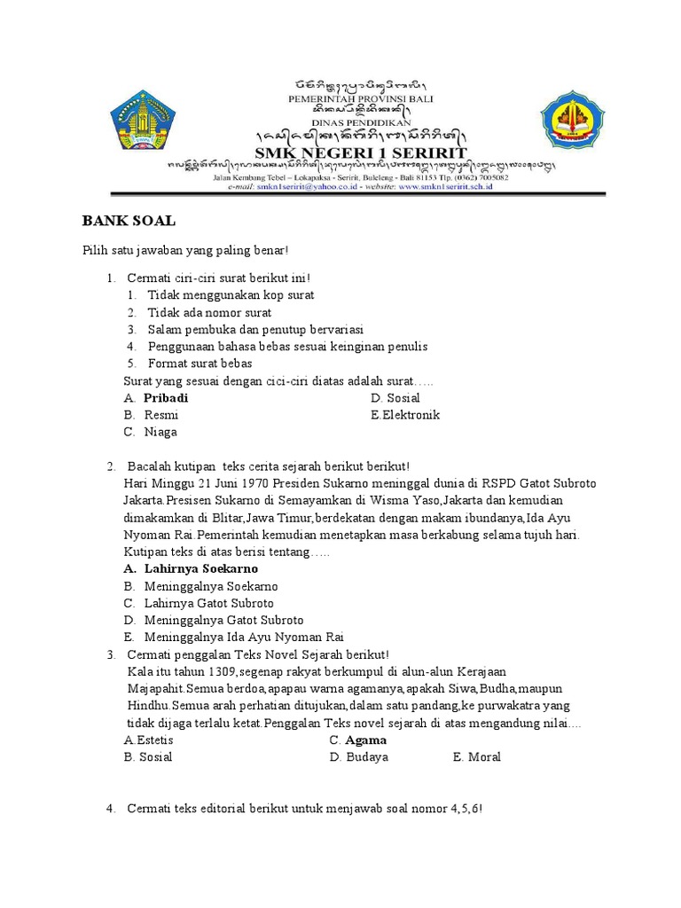Bank Soal | PDF