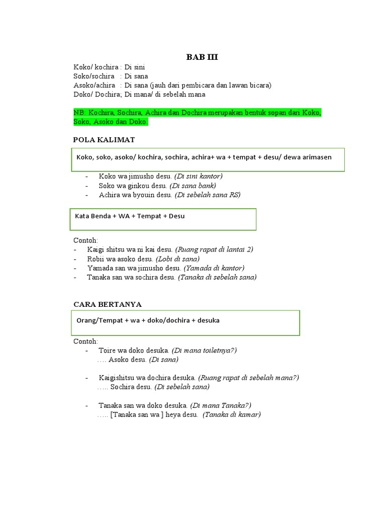 Pola Kalimat Bab 3 | PDF | Seni & Disiplin Bahasa | Kajian Bahasa Asing