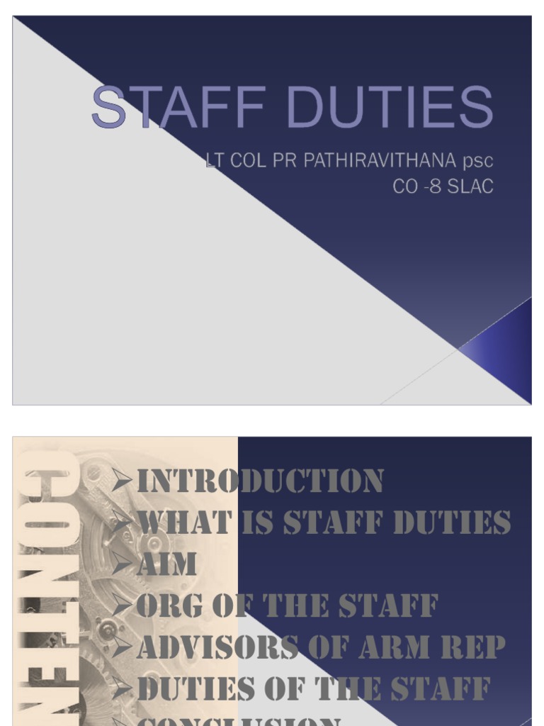 Staff Duties | PDF | Staff (Military) | Military Science