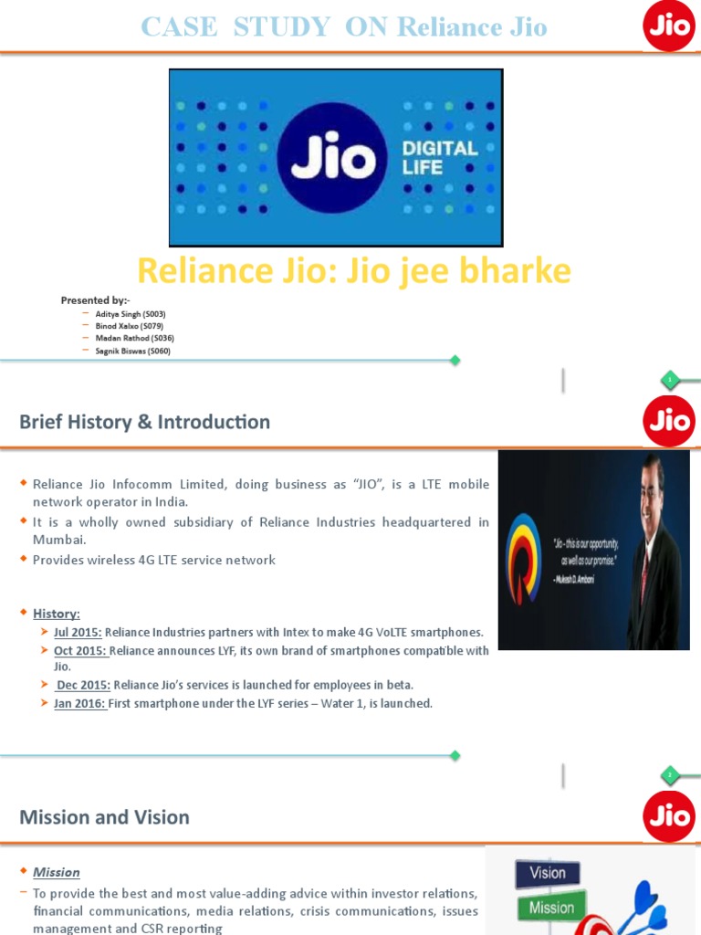 Reliance Jio PPT - Group 4 Final | PDF | Technological Convergence ...
