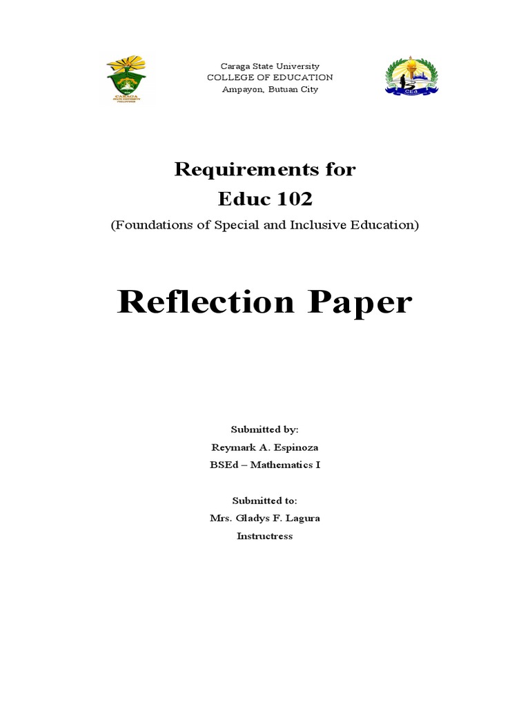 Reflection Paper | PDF | Inclusion (Education) | Disability