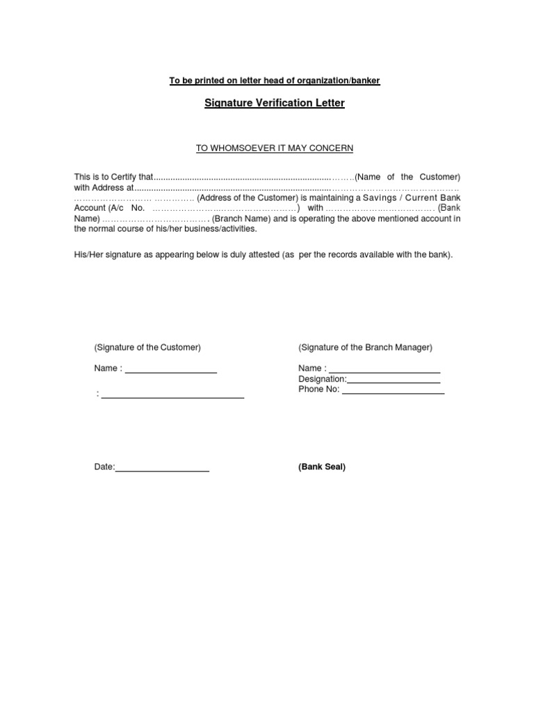 Bank Sign Verification | PDF | Finance & Money Management