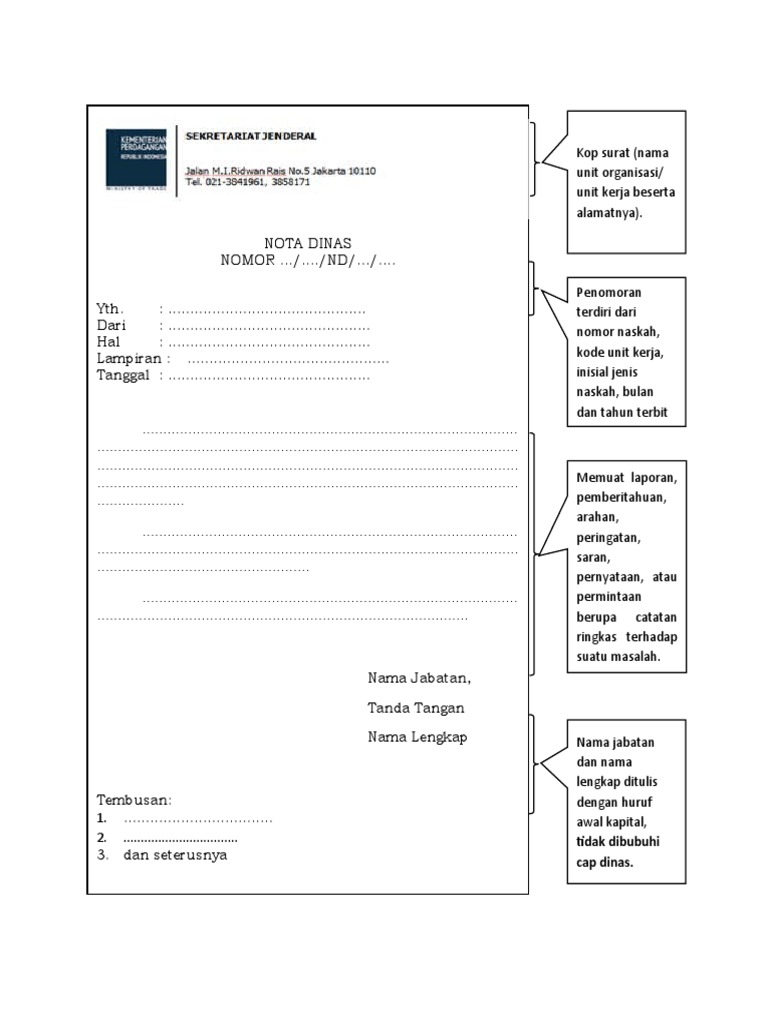 Contoh Nota Dinas | PDF