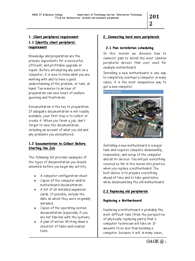 TTLM | PDF | Troubleshooting | Computer Hardware