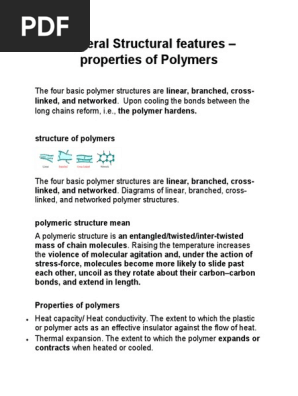 Polymers Structure And Properties