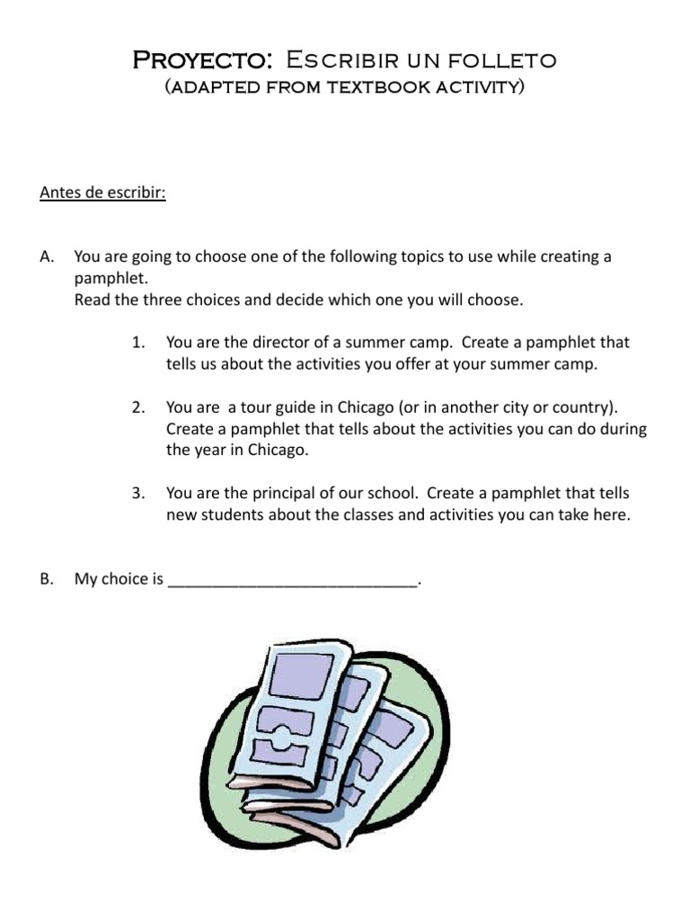 Create a Pamphlet: Topic Selection Guide | PDF | Language Arts & Discipline