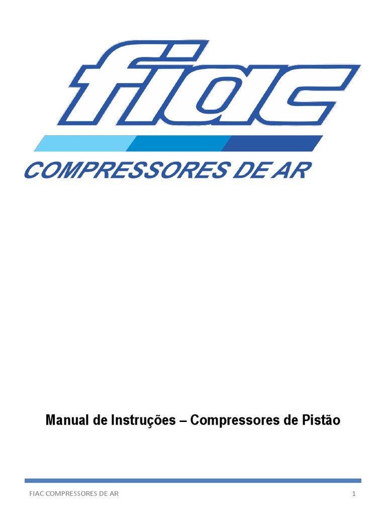 FIAC - Manual Compressores de Pistao - 2020 | PDF | Reservatório de ...