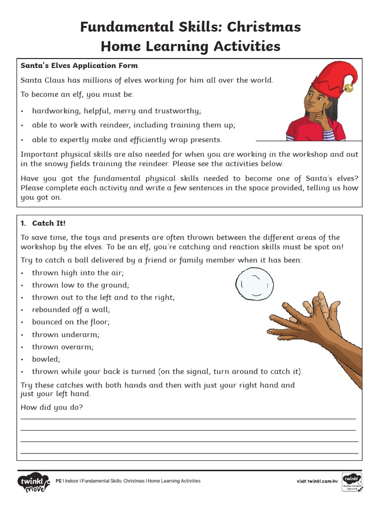 Fundamental Skills: Christmas Home Learning Activities: Santa's Elves ...