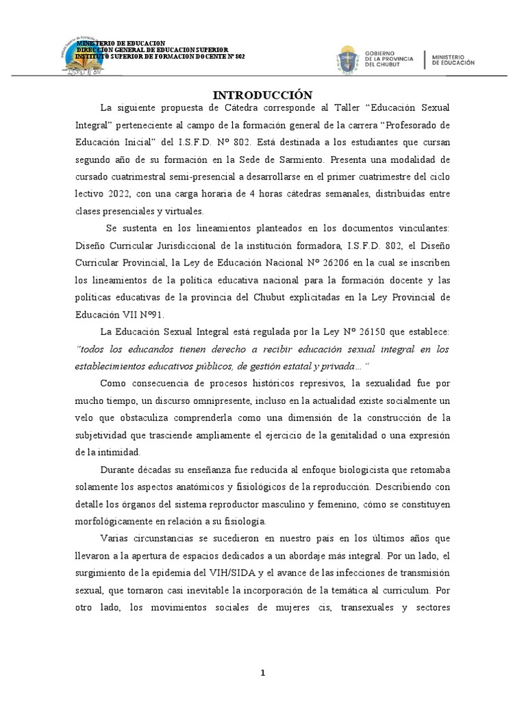 PROYECTO Esi - 2022 | PDF | Educación sexual | La sexualidad humana