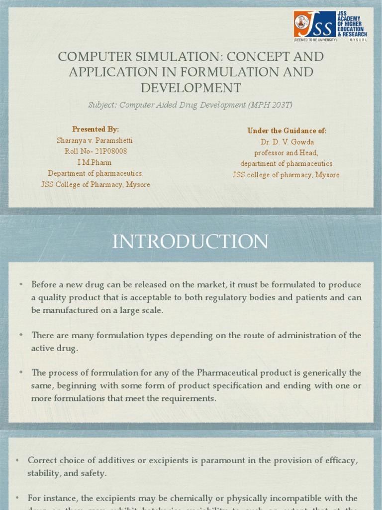 Computer Simulation: Concept and Application in Formulation and ...