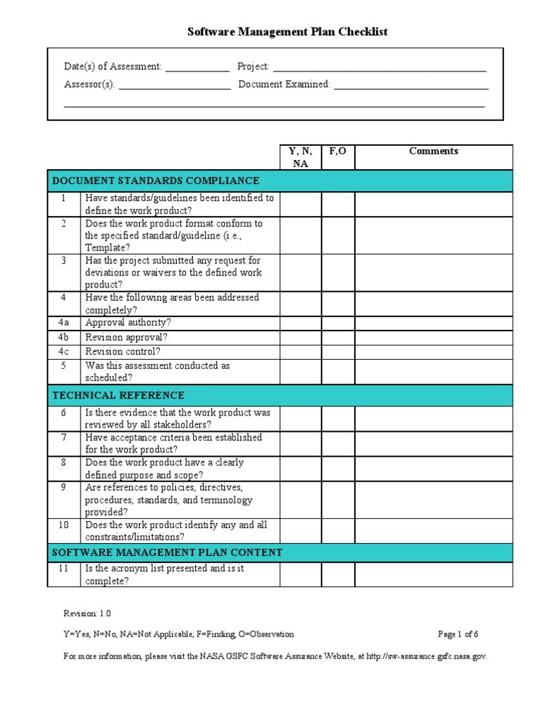 Software Management Plan | PDF | Computing | Systems Engineering