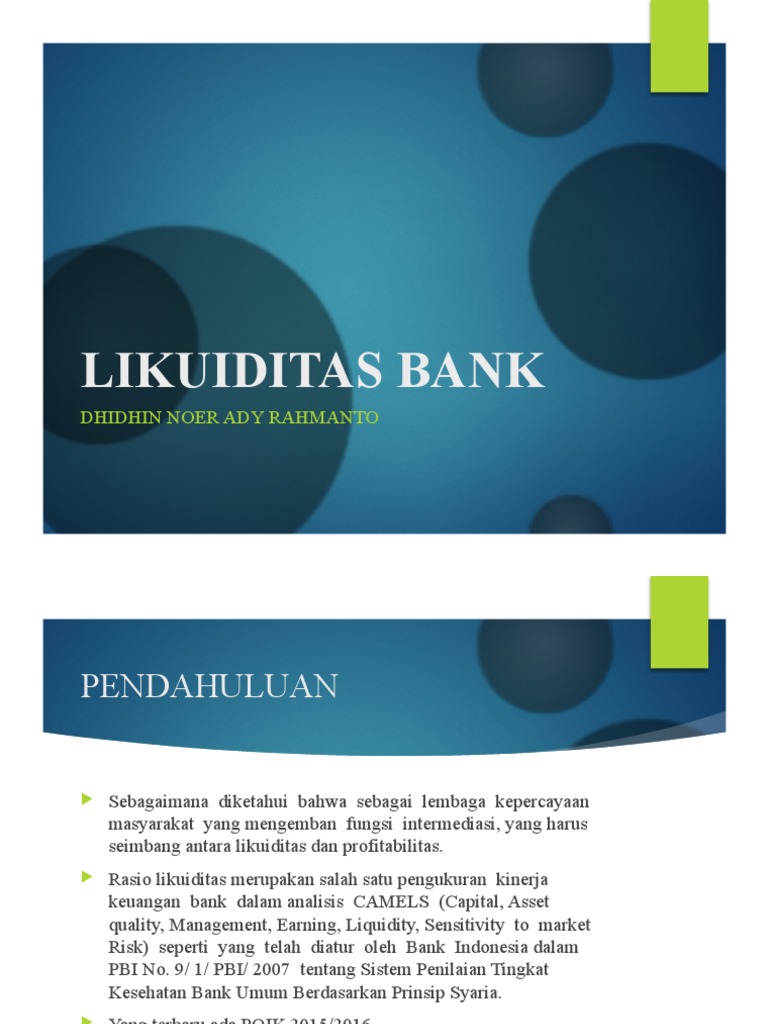 Pengukuran Likuiditas Bank | PDF | Bisnis | Pengelolaan Keuangan & Uang