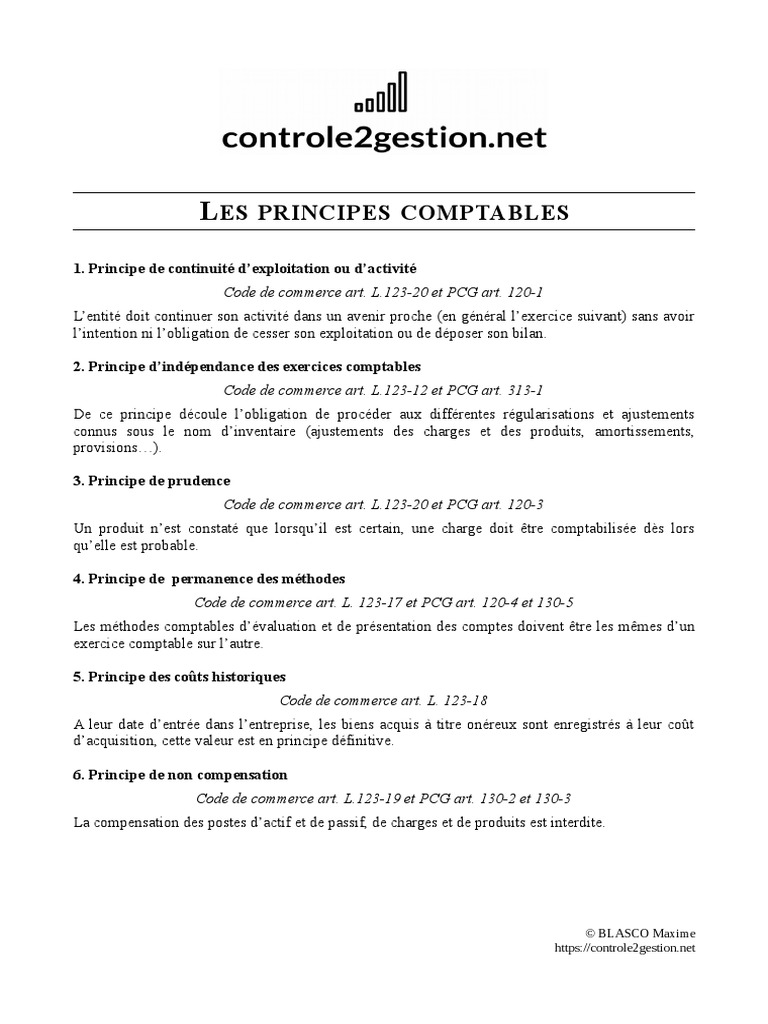 Guide Des Comptes Annuels Préparés Selon Les Principes Comptables – CJUEI