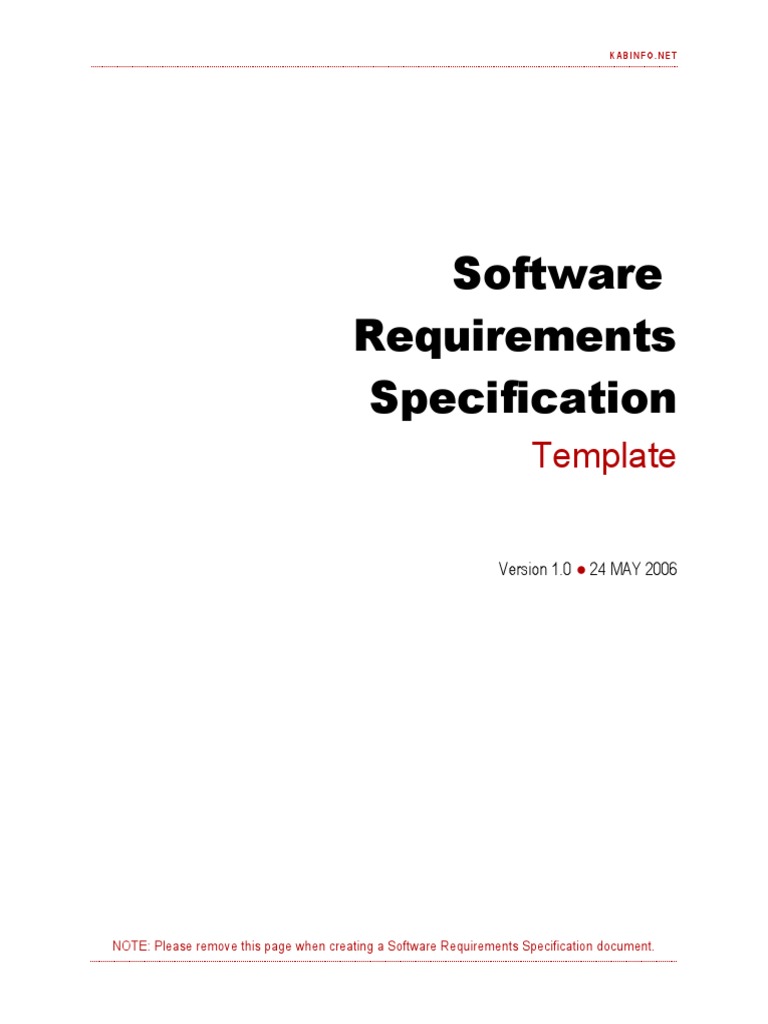 Software Requirements Specification: Template | PDF | Specification (Technical Standard) | Use Case