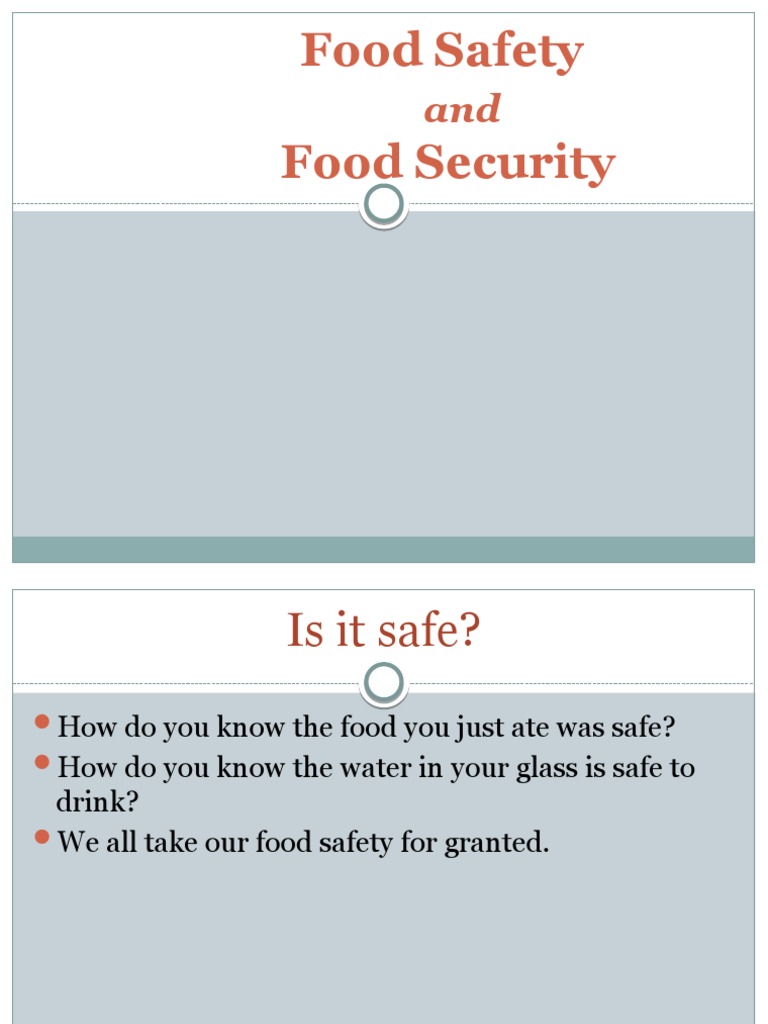 Food Safety Food Security | PDF | Food Safety | Foodborne Illness