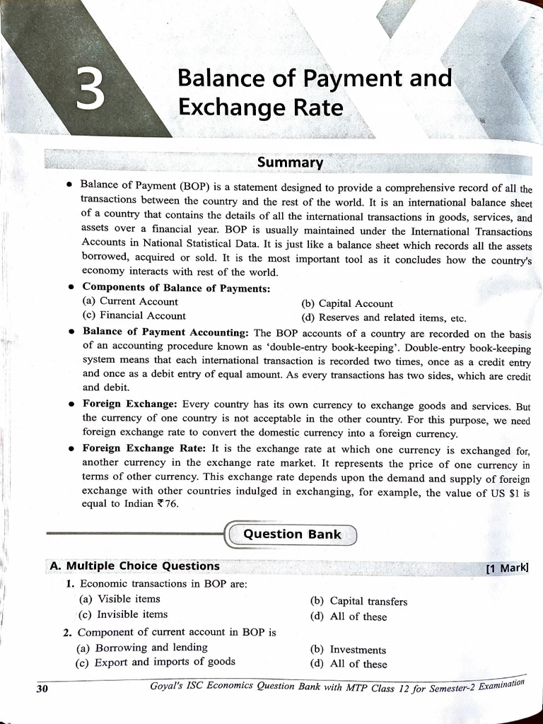 Balance of Payment and Exchange Rate | PDF | Balance Of Payments ...