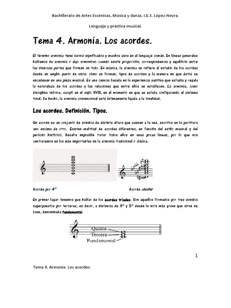 Armonía Musical: Acordes y Cadencias | PDF | Acorde (Música) | Armonía
