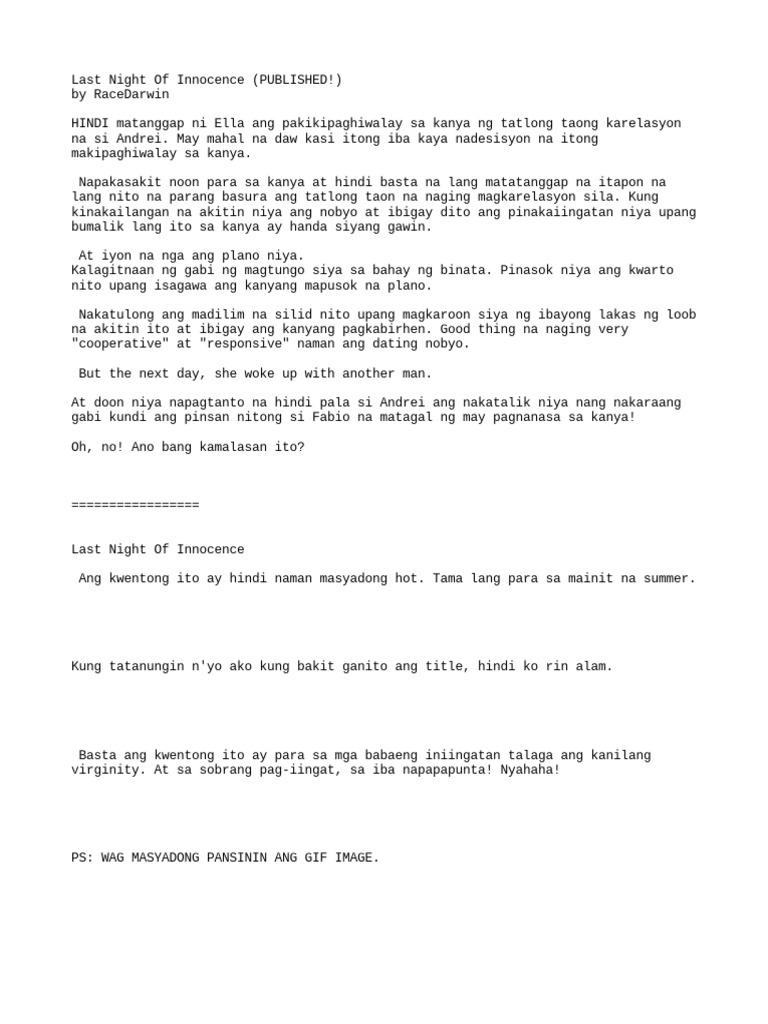 Last Night of Innocence | PDF