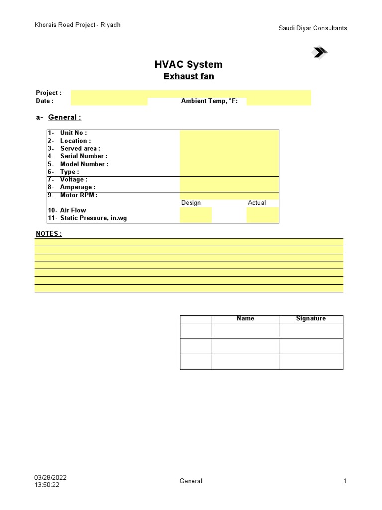 HVAC System Commissioning Report for the Khorais Road Project in Riyadh ...