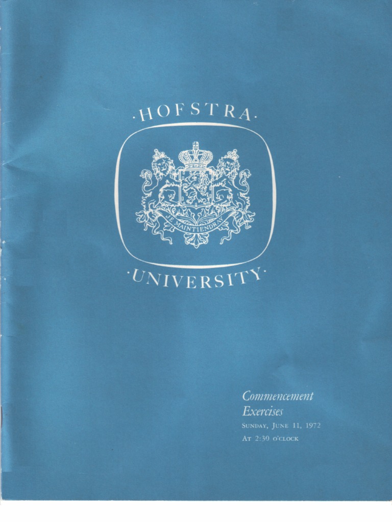 Hofstra University Graduation Program June 1972 | PDF | Travel ...
