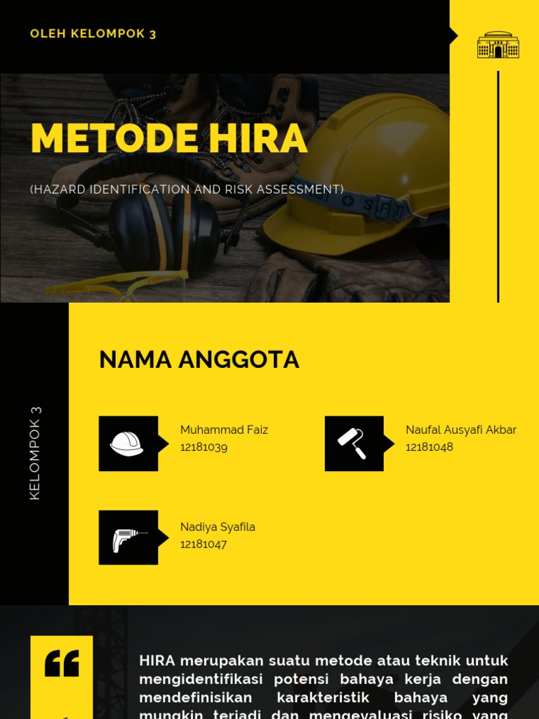 Metode Hira (Hazard Identification and Risk Assessment) | PDF