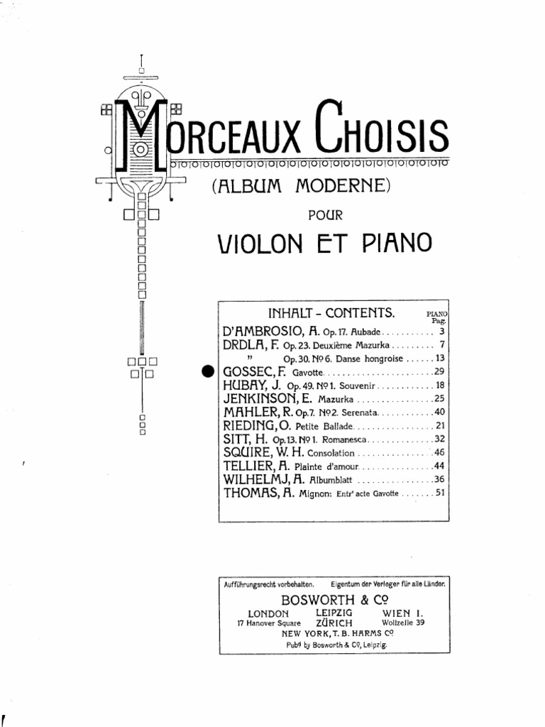 Gossec - Gavotte Violin Piano | PDF