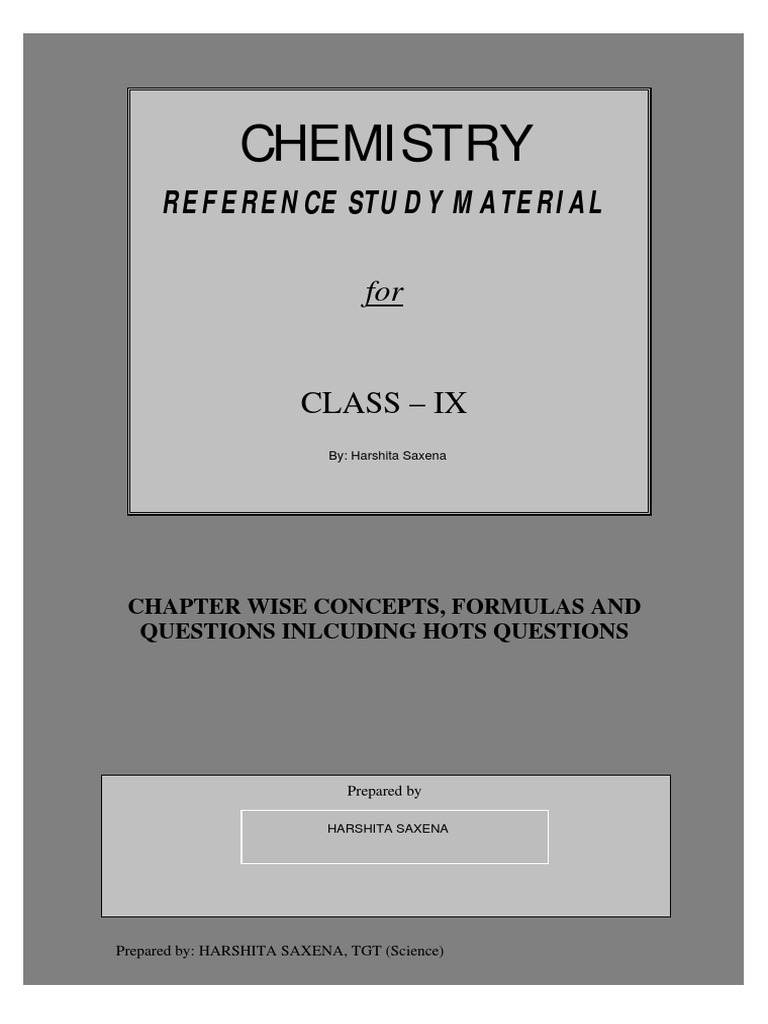 Class IX Chemistry Study Guide | PDF | Evaporation | Latent Heat