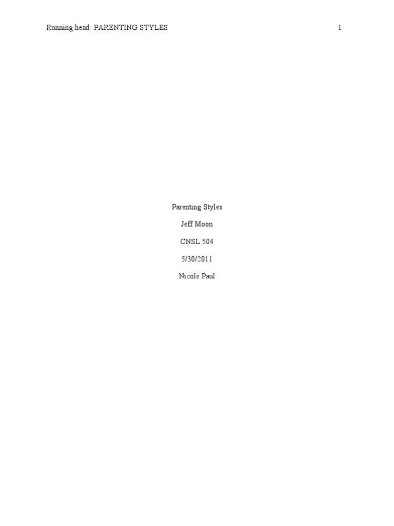 The 4 Parenting Styles | PDF | Parenting | Relationships