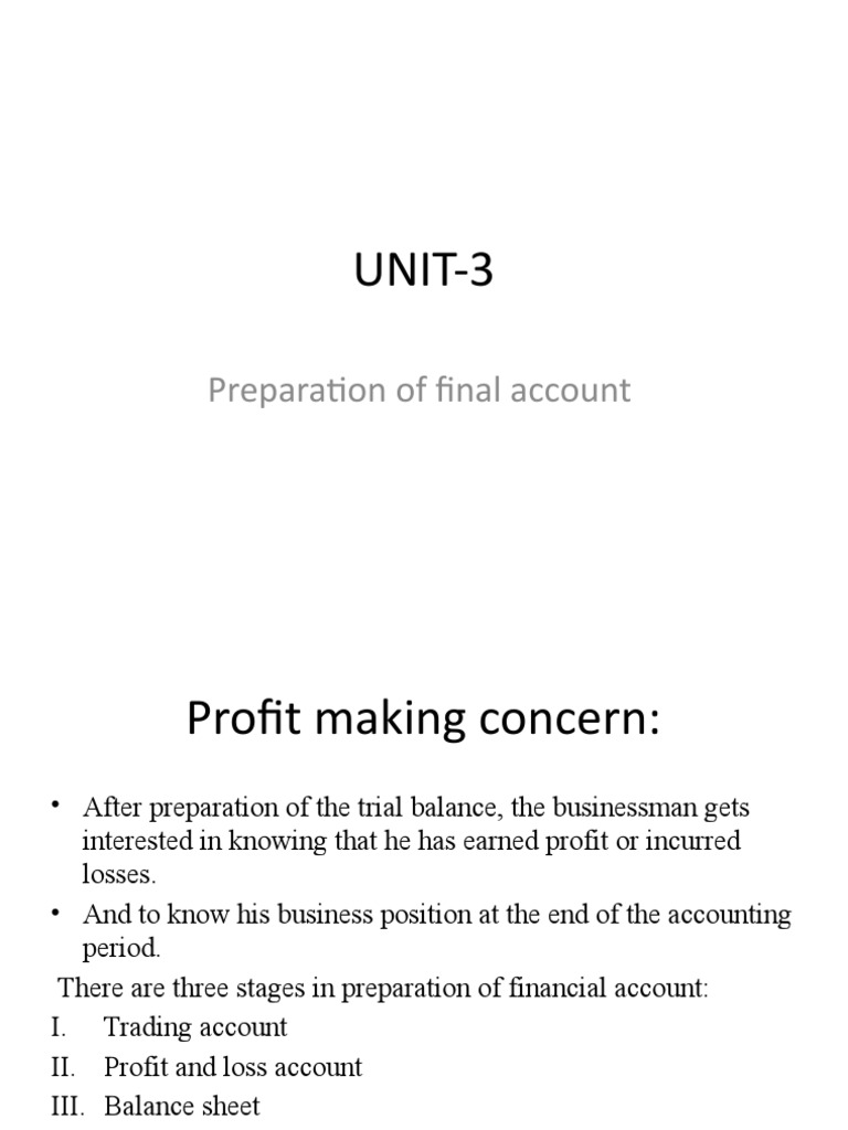 Preparation of Final Account | PDF | Debits And Credits | Expense