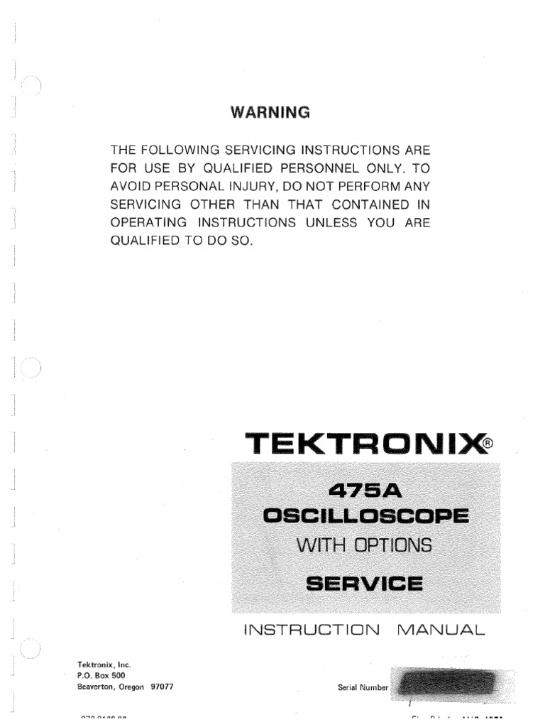 Tektronix 475a Oscilloscope | PDF