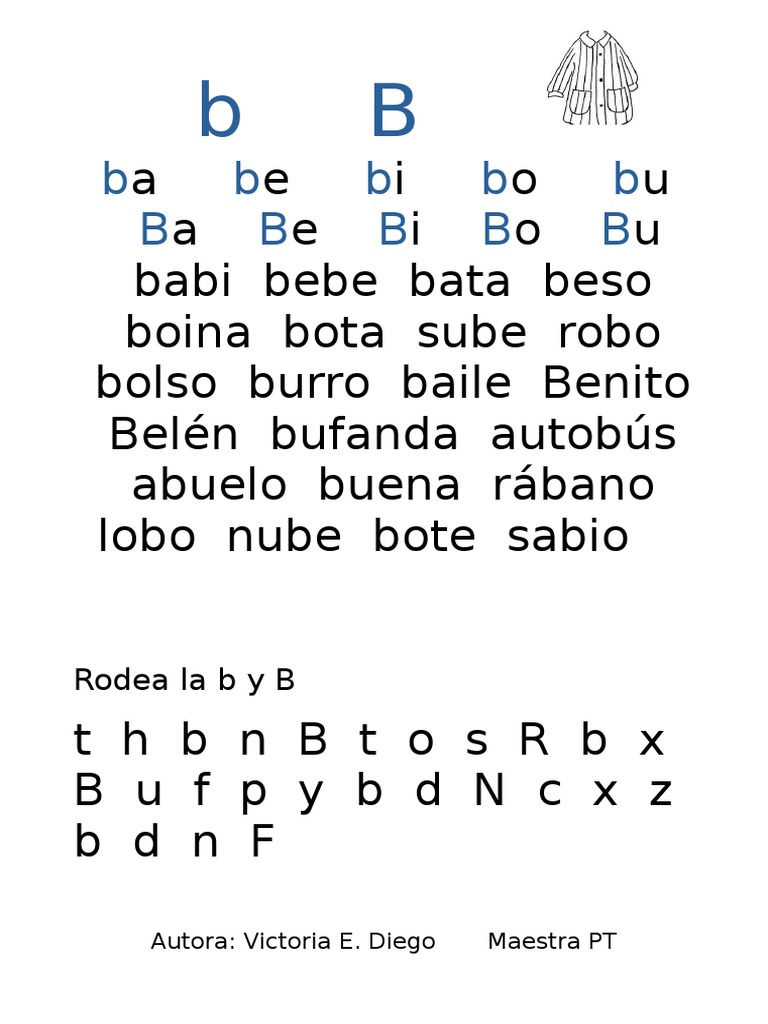 Letra B Lectoescritura | PDF