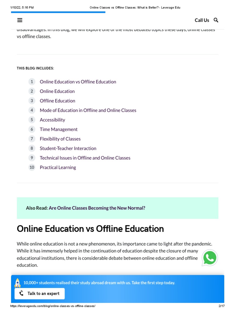 Online Classes Vs Offline Classes - What Is Better - Leverage Edu | PDF