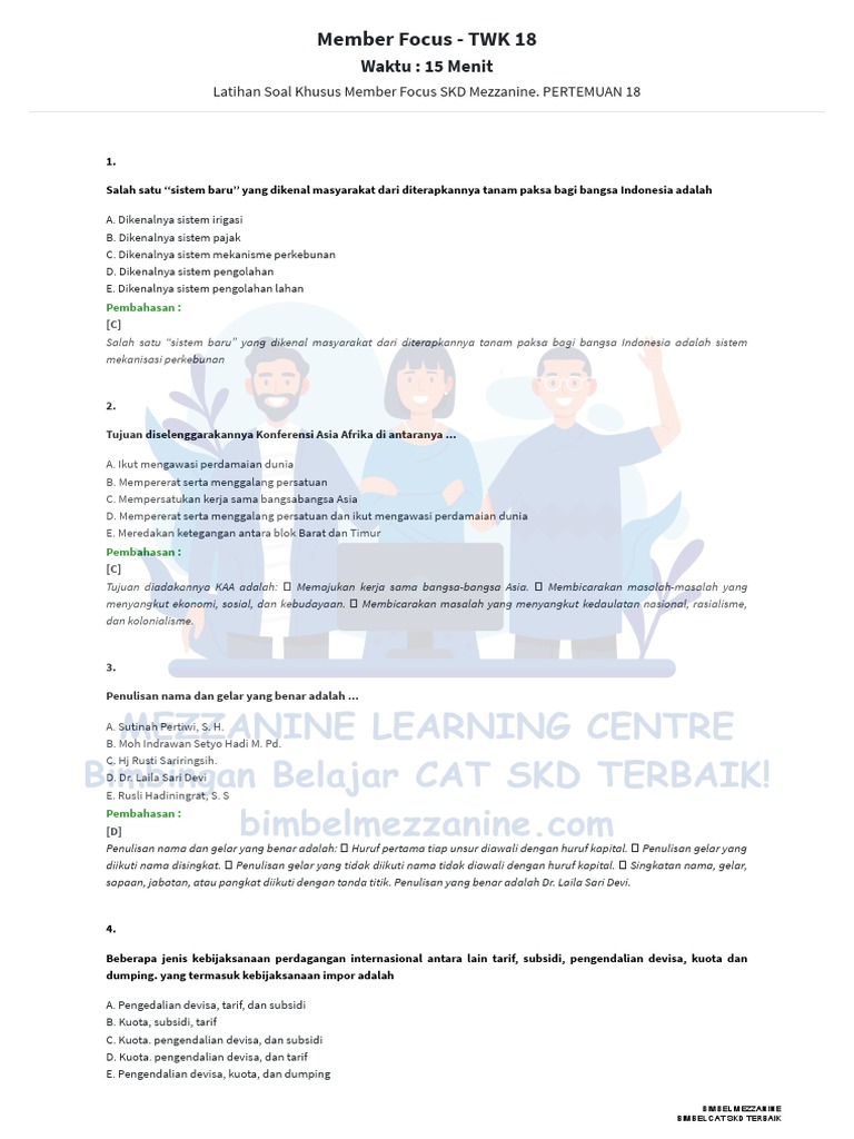 Member Focus - TWK 18: Waktu: 15 Menit | PDF