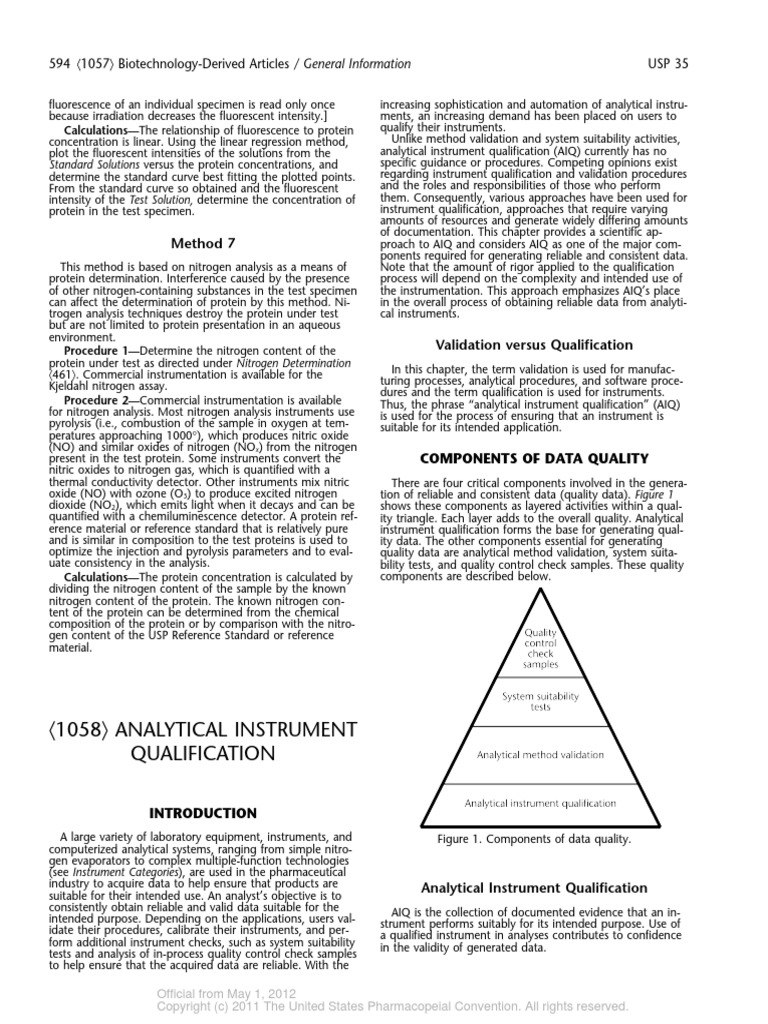 0594-0598 (1058) Analytical Instrument Qualification | PDF ...