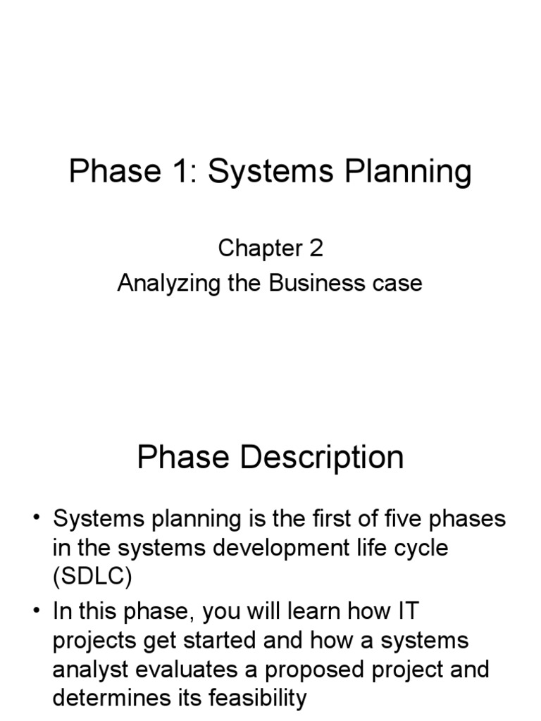 Phase 1: Systems Planning: Analyzing The Business Case | Descargar ...