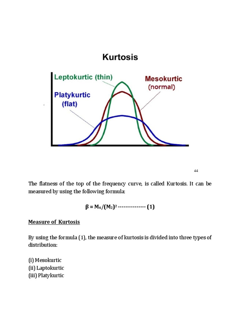 β = M / (M) - (1) Measure of Kurtosis | PDF