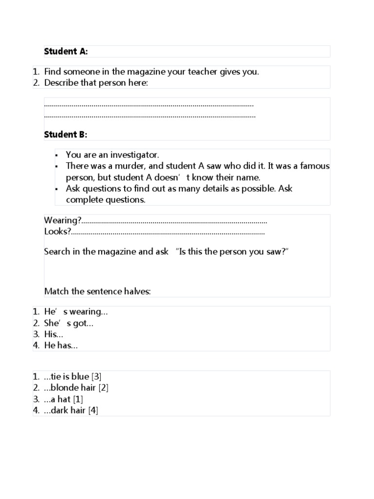 Student A-Speaking Activities | PDF