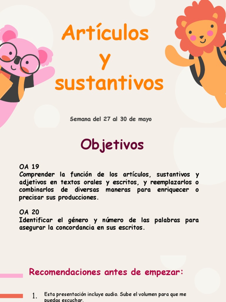Artículos y Sustantivos | PDF