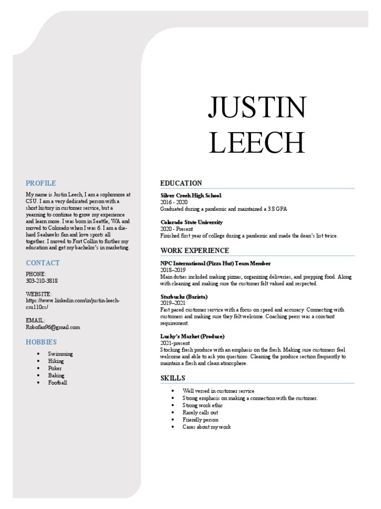 Justin Leech: Profile | PDF