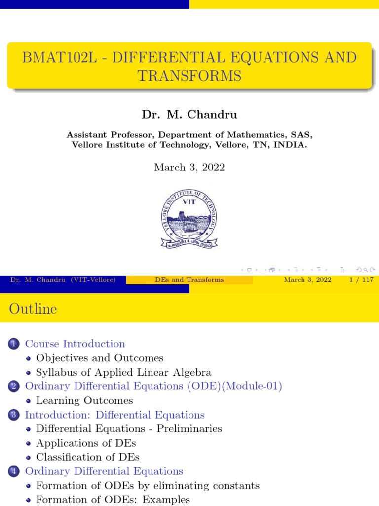 Differential Equations Module 1 | PDF | Ordinary Differential Equation ...