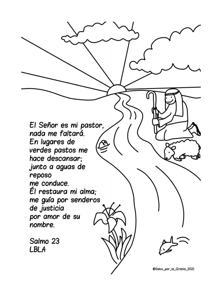 Coloreable Salmo 23 para Niños | PDF