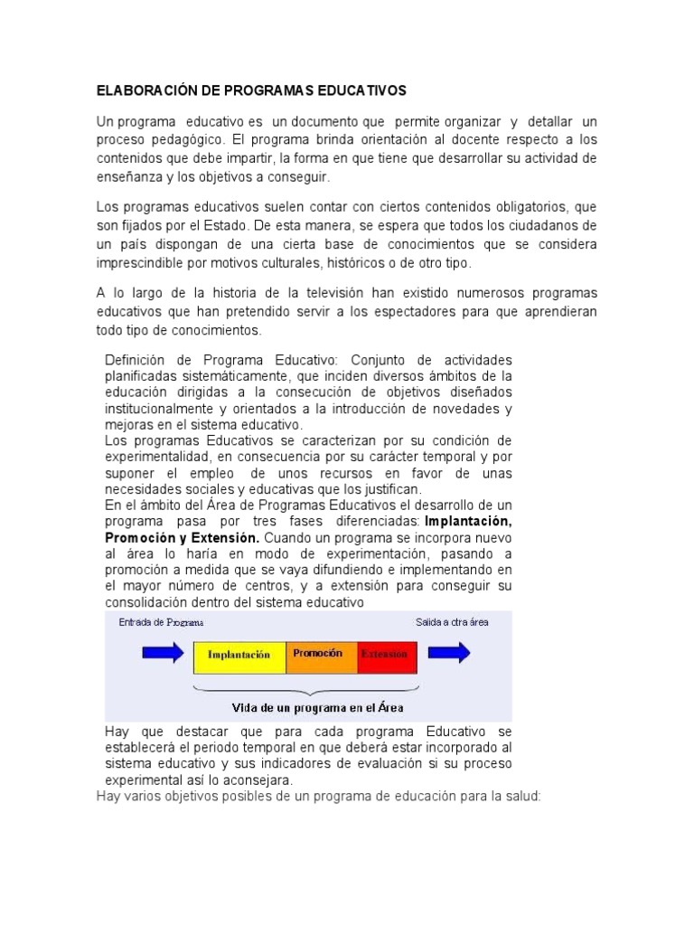 Elaboración de Programas Educativos | PDF | Planificación | Evaluación