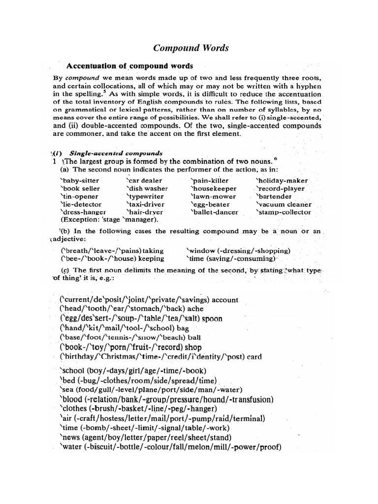 Compound Words | PDF