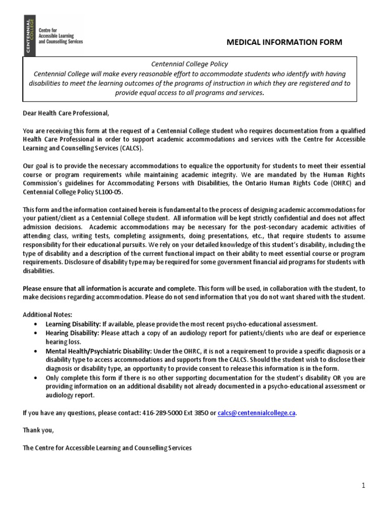 Disability Verification Form | PDF | Disability | Attention Deficit ...