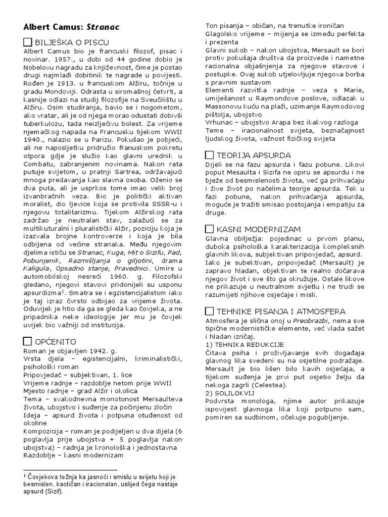 Albert Camus Stranac | PDF