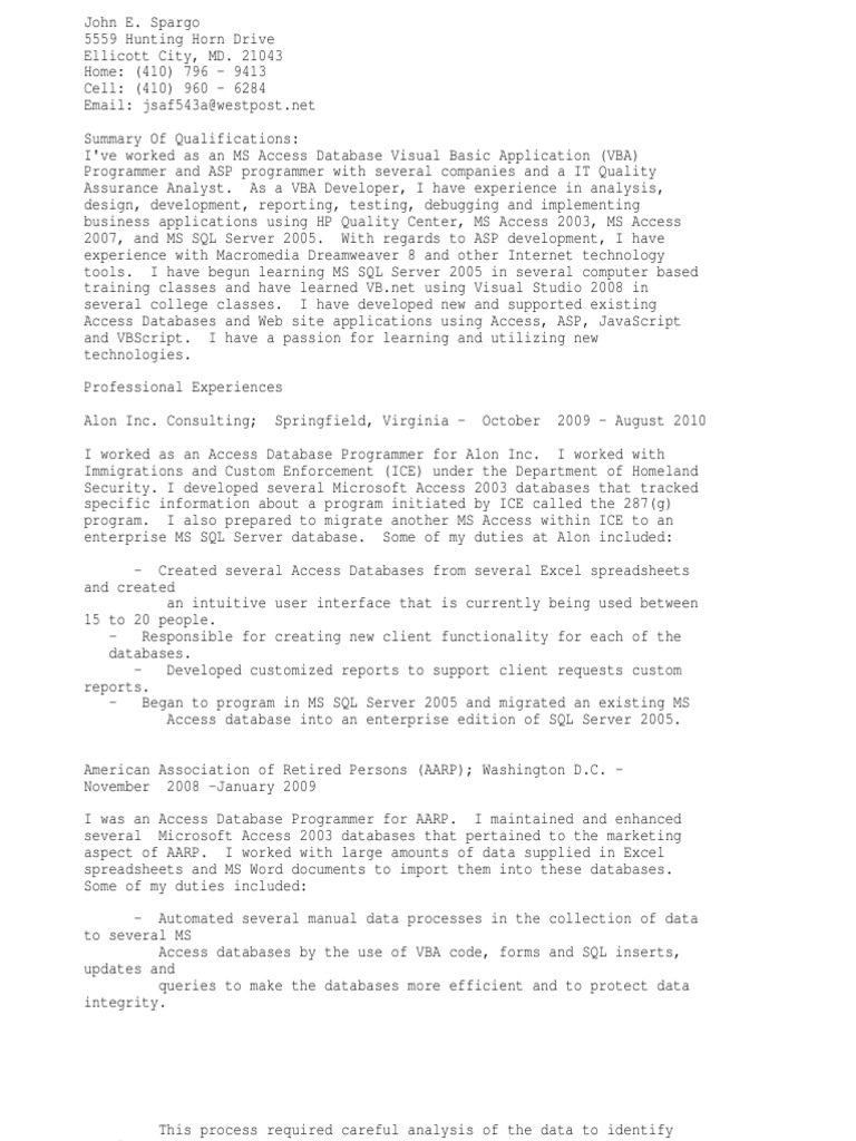 Ms Access Vba Database Developer Download Free Pdf Microsoft Access Programmer