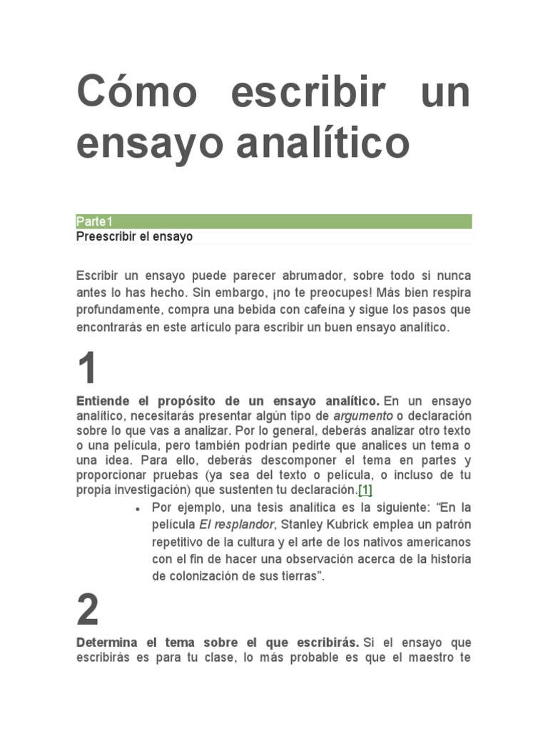 Cómo Escribir Un Ensayo Analítico | PDF | Ensayos | Beowulf