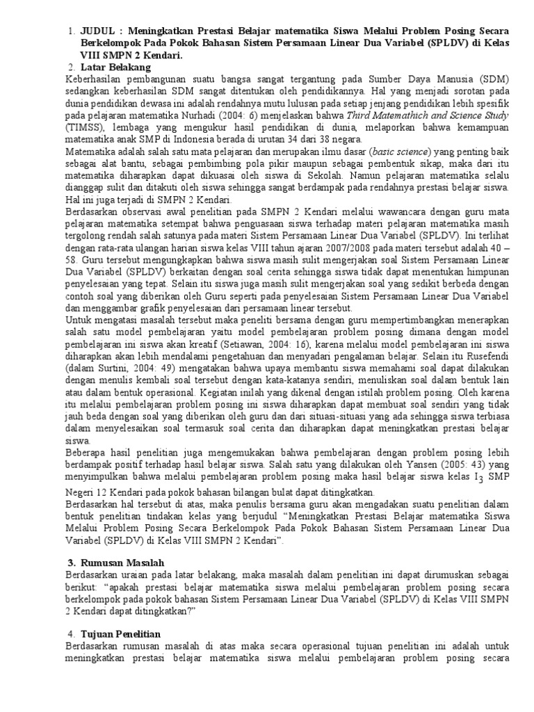 Proposal Problem Posing | PDF