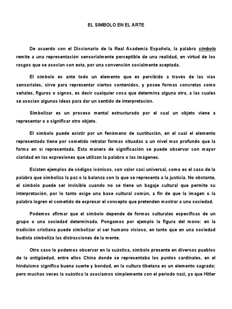 El Simbolo en El Arte | PDF | Los símbolos | Realidad